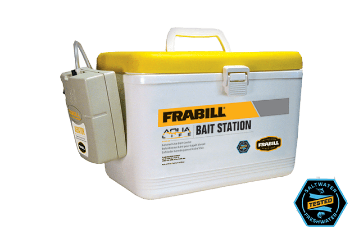Frabill Bait Box Aerated Live Bait Cooler – Tangled Tackle Co.