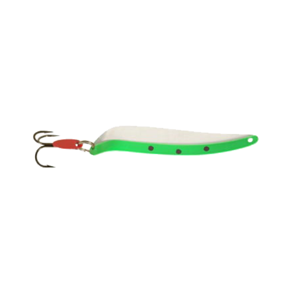 Flutter Laker Taker 3 1/2" - 1/4oz Fluorescent Green – Tangled Tackle Co.
