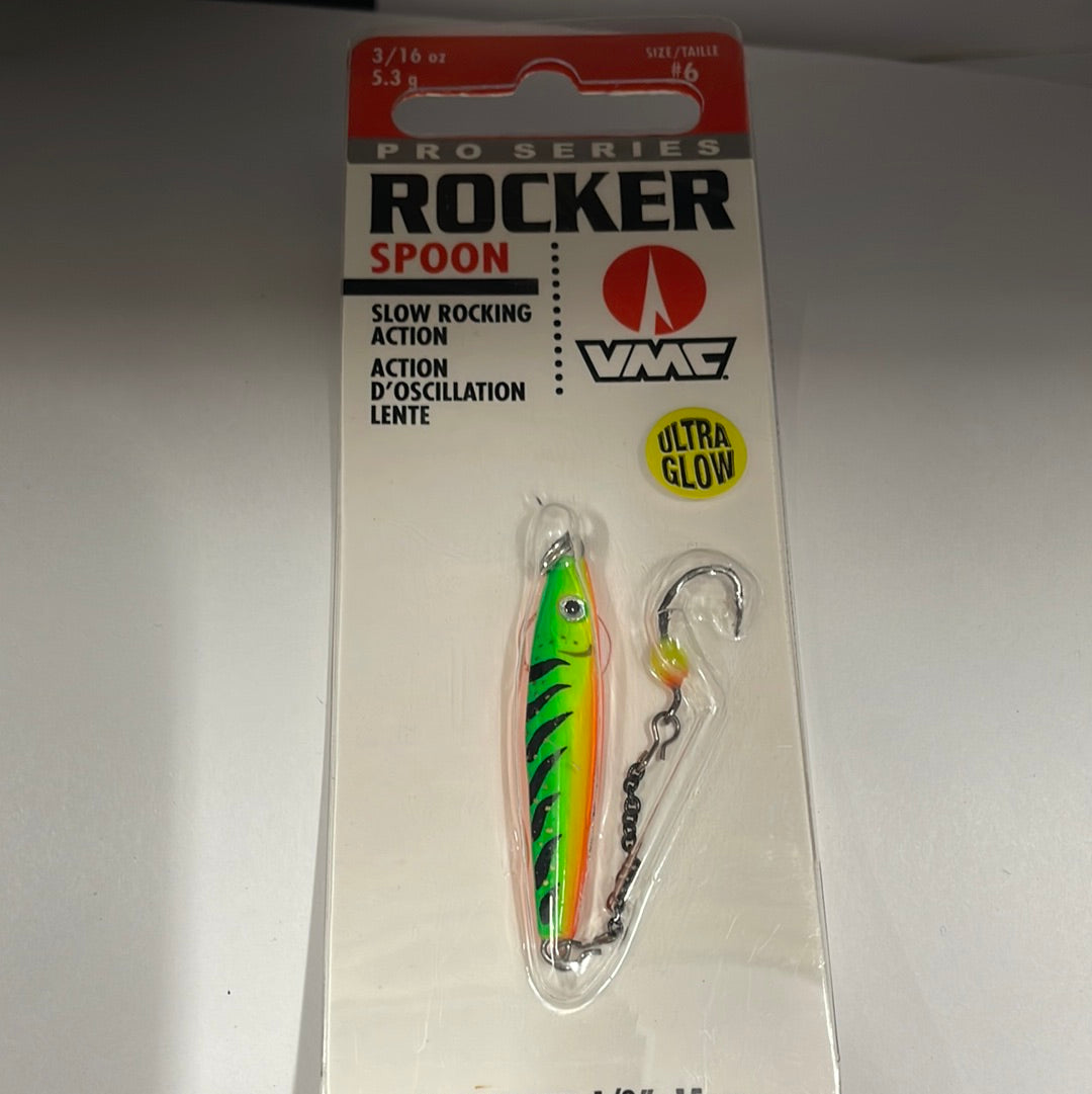 VMC Rocker Spoon 3/16 Glow Fire Tiger – Tangled Tackle Co