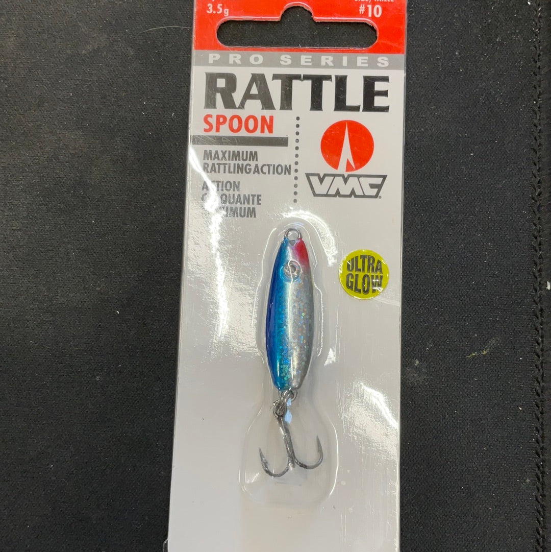 Rattle Spoon 1/8oz Glow Blue Shiner – Tangled Tackle Co.